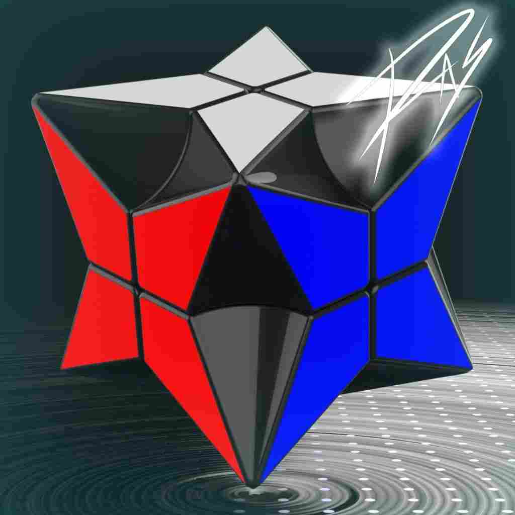 2x2x2 Shuriken Face - Twisty Puzzles | Custom Cubes | Designer Puzzles